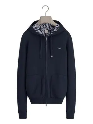 Dior Hooded Sweatshirt With Oblique Jacquard - Blue
