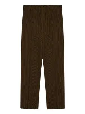 Issey Miyake Pantalone Tuxedo Plissettato - Brown
