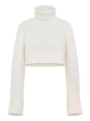 Le Kasha Ribbed Knit Cropped Sweater - Neutrals