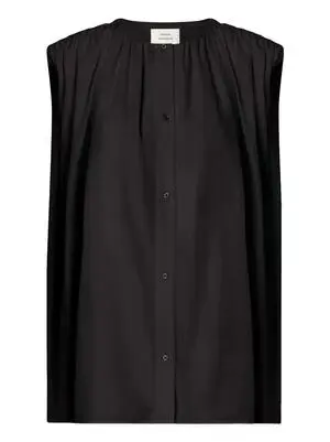 Loulou De Saison Crewneck Top With Button Fastening - Black