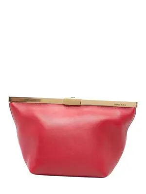 JIMMY CHOO Ganache Leather Clutch Bag - Red
