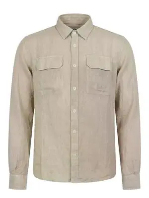 C.P. COMPANY Logo-embroidered Chest-pocket Shirt - Neutrals