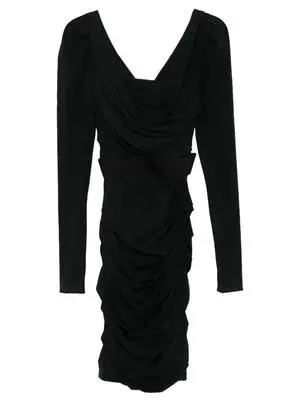 Dolce & Gabbana Draped Midi Dress - Black