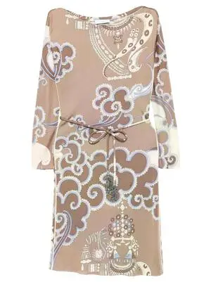 Emilio Pucci Abstract Print Midi Dress - Brown