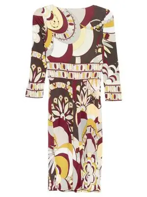 Emilio Pucci Printed Midi Dress - Red