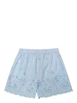 MC2 SAINT BARTH Broderie Anglaise Shorts - Blue