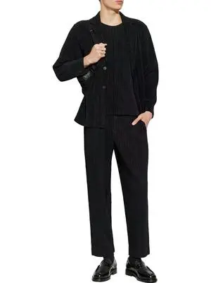 Issey Miyake Pleated T-shirt - Black