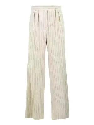 Max Mara Pinstripe Pleated Trousers - Neutrals