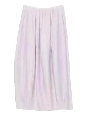 TELA Pleated Rear-slit Skirt - Purple