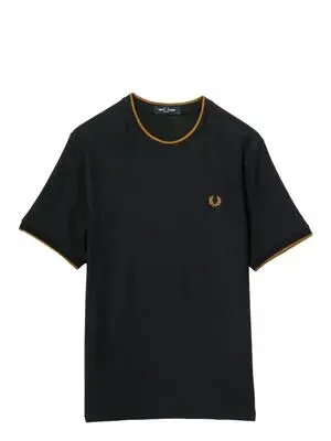 Fred Perry Logo-embroidered T-shirt - Black