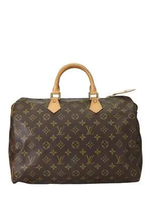 LOUIS VUITTON Louis Vuitton Monogram Speedy 35 Top Handle Bag Brown