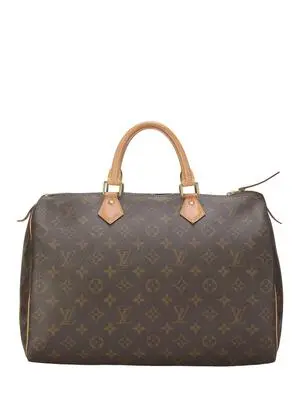 LOUIS VUITTON Louis Vuitton Monogram Speedy 35 Top Handle Bag Brown
