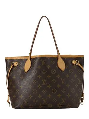 LOUIS VUITTON Monogram Neverfull Tote Nm - Brown