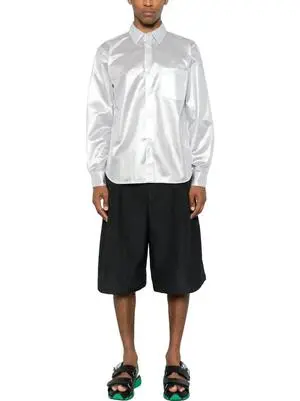 Comme Des Garçons Perforated-mesh Shirt - Silver