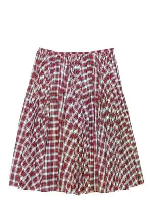 N°21 Check Pleated Skirt - Red