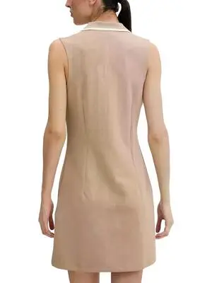 Guess Sleeveless Polo-collar Mini Dress - Neutrals