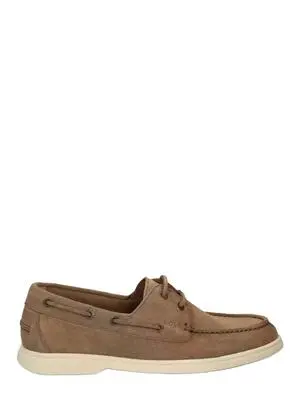 BOSS Suede Lace-up Boat Shoes - Neutrals