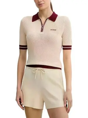Guess Half-zip Polo Shirt - Neutrals