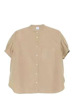 Aspesi Band Collar Short Sleeve Shirt - Neutrals