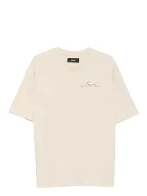 Amiri Logo-embroidered Bandana-patch T-shirt - Neutrals
