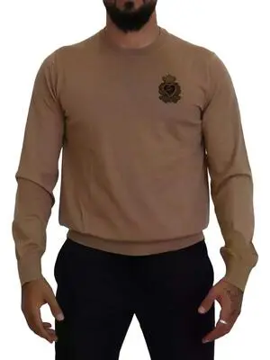 DOLCE & GABBANA Dolce & Gabbana Embroidered Logo-Patch V-Neck Sweater