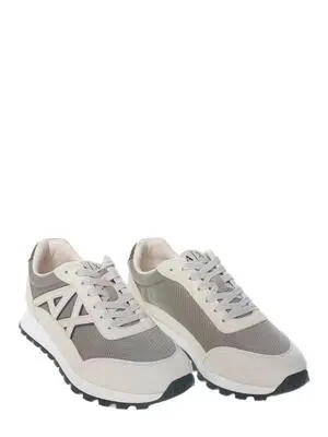 Armani Exchange Logo Patch Panelled Sneakers - Neutrals