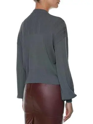 Armani Exchange Ribbed Knit Cardigan - Grey