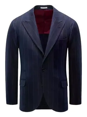 Brunello Cucinelli Stripe-pattern Blazer - Blue