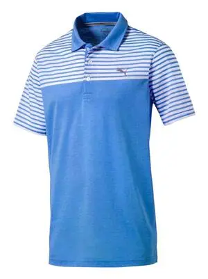 PUMA Clubhouse Striped Polo Shirt - Blue