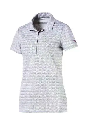 PUMA Sundays Geometric-print Polo Shirt - Grey