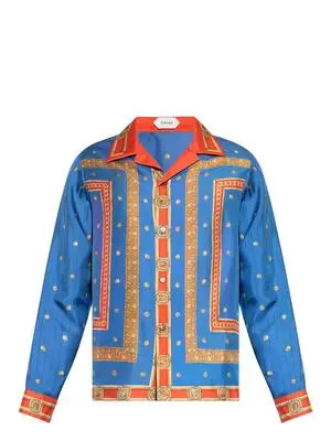 Versace Printed Silk Shirt - Blue