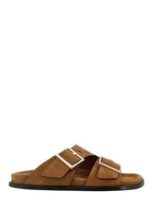 ALOHAS Double Buckle Flat Sandals - Tan