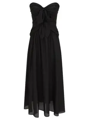 Zimmermann Aster Tie-detail Midi Dress - Black