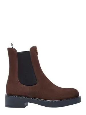 Prada Logo-plaque Chelsea Boots - Brown