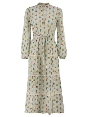 MC2 SAINT BARTH Belted Floral Printed Midi Dress - No