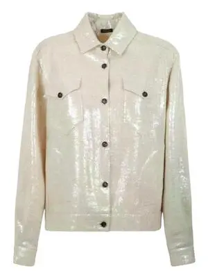 Kiton Sequin-embellished Straight-cut Jacket - Neutrals