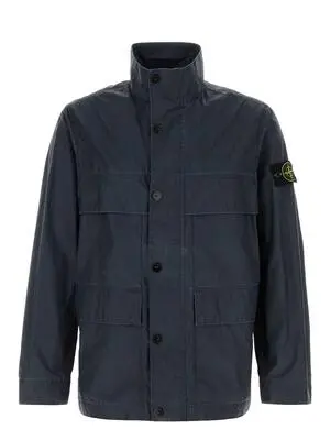 Stone Island Navy Polyester Blend Jacket - Blue