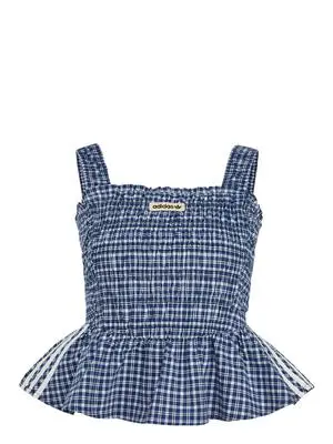 Adidas Plaid Peplum Vest - Blue