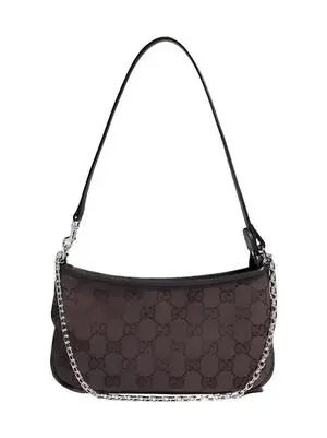 Gucci GUCCI Monogram Shoulder Bag Dark Brown