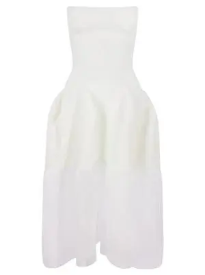 CFCL Ribbed Knit Strapless Mini Dress - White