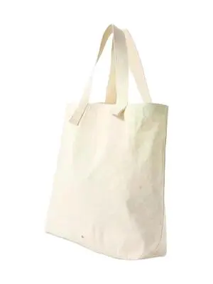 SAMSOE SAMSOE Logo Print Cotton Tote Bag - Neutrals