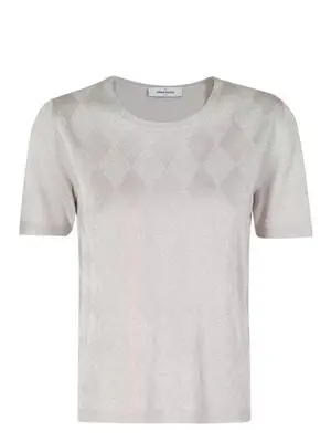 GRAN SASSO Metallic Effect Argyle T-shirt - Grey