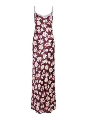 Rabanne PACO RABANNE Floral Silk Maxi Dress Red