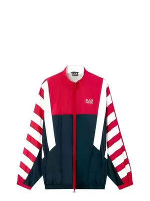 EA7 Striped Sleeve Panelled Jacket - Blue