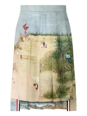 Thom Browne Nantucket Pleated Skirt - Blue