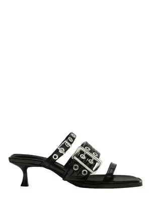 GANNI Embellished Buckle-strap Sandals - Black