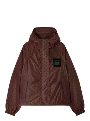 GANNI GANNI Polka-Dot Hooded Jacket Brown