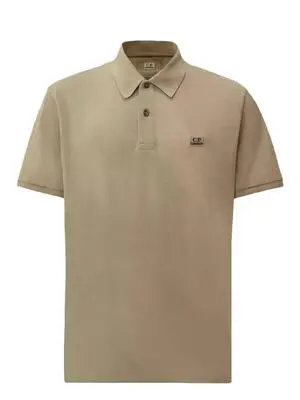 C.P. COMPANY Logo-patch Polo Shirt Neutrals