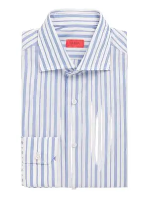 Isaia Cotton Stripe Shirt - Blue