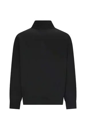 A BATHING APE College Logo-print Half-zip Sweater - Black